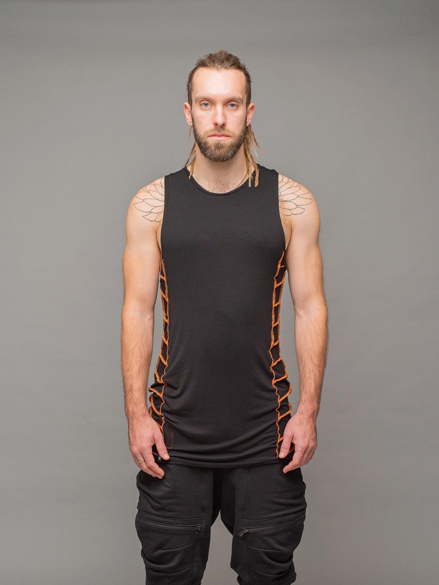 Men's Drop Armhole Vest Top with Overlock Details – Rags by Jak